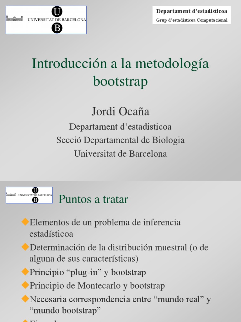 Introduccion A La Metodologia Bootstrap | PDF | Muestreo (Estadísticas) | Métodos de evaluación