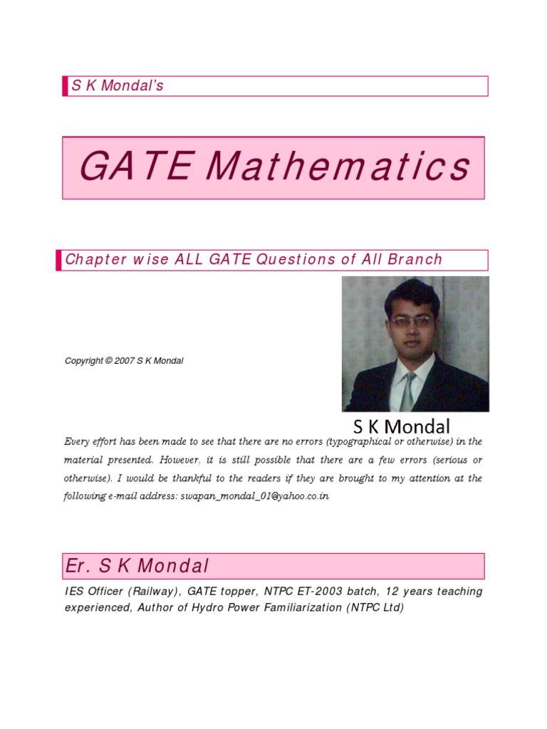 GATE Mathematics Questions All Branch by S K Mondal PDF | PDF | Eigenvalues And Eigenvectors ...