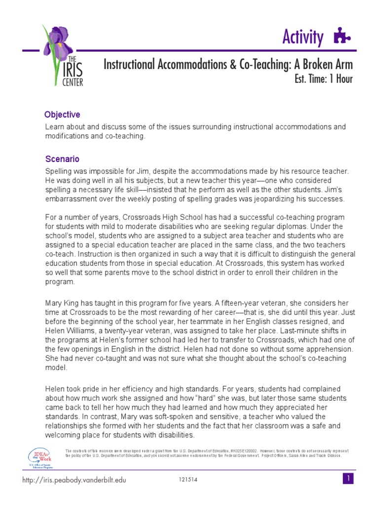 Sped854-M5-Full Broken Arm Case Study | PDF | Special Education | Teachers