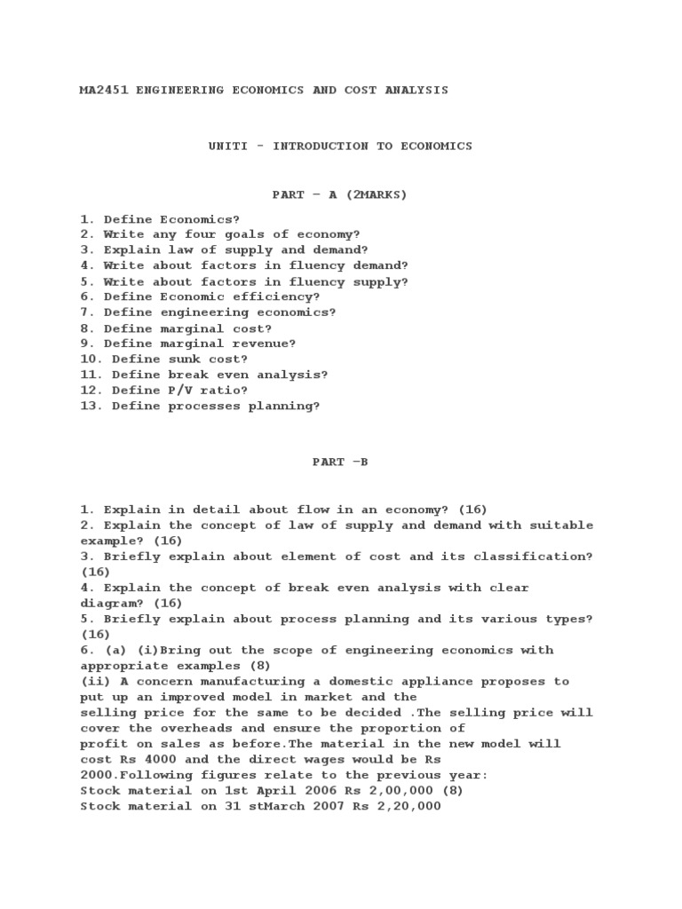 Ma2451 Engineering Economics and Cost Analysis | PDF | Depreciation ...