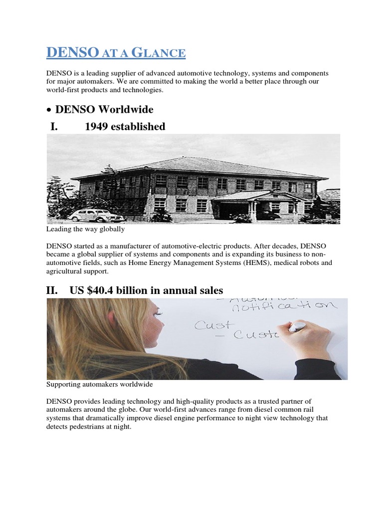 DENSO at A Glance | PDF | Air Conditioning | Innovation