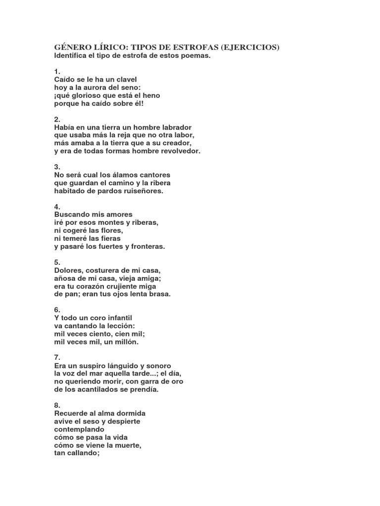 Actividades Estrofas | PDF