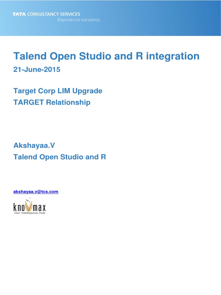 Talend Open Studio and R Integration | PDF | Command Line Interface | Array Data Structure