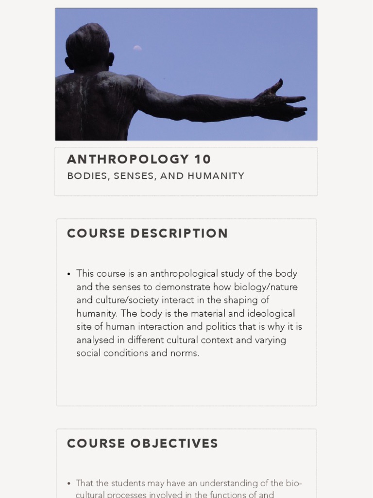 Anthro 10 Syllabus | PDF | Anthropology | Society