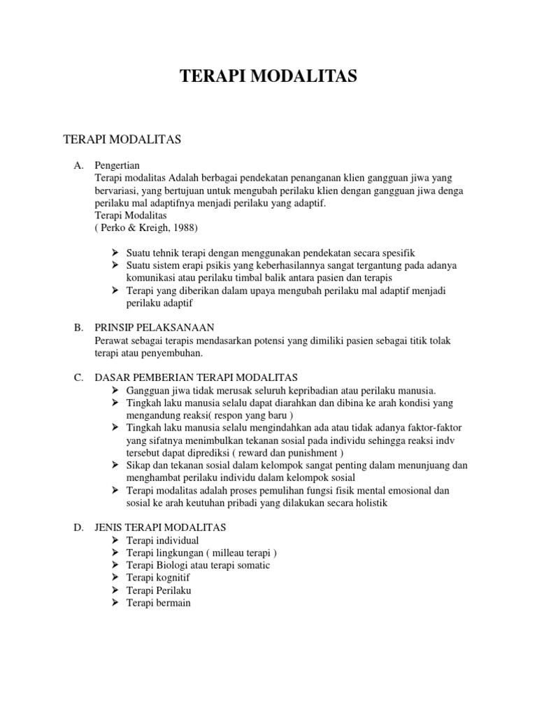 Terapi Modalitas | PDF