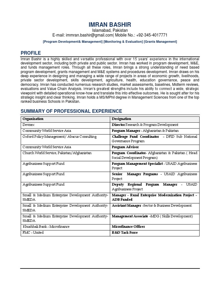 IB - Resume | PDF | Pakistan | Strategic Management