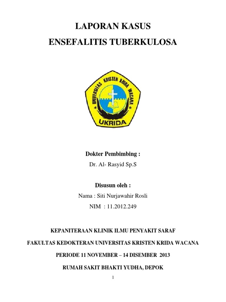 Laporan Kasus Ensefalitis TB | PDF