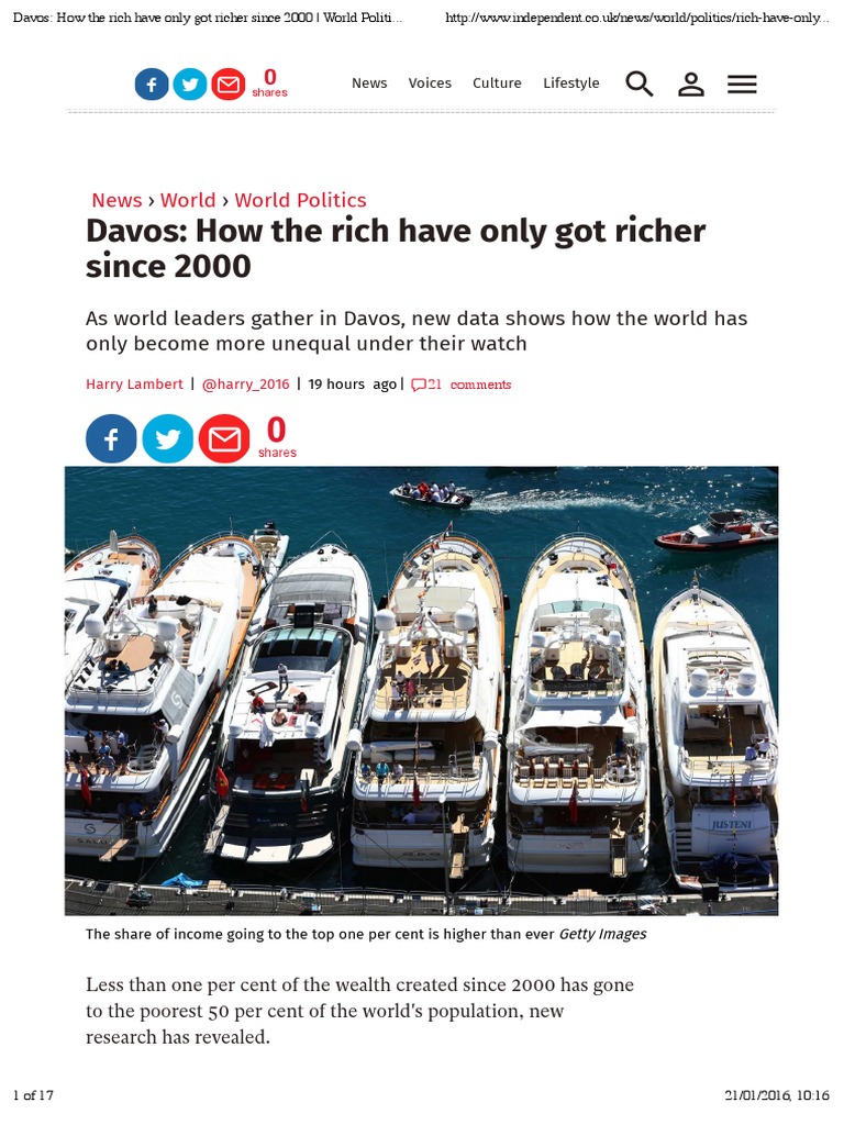 Davos: How The Rich Have Only Got Richer Since 2000 - World Politics ...