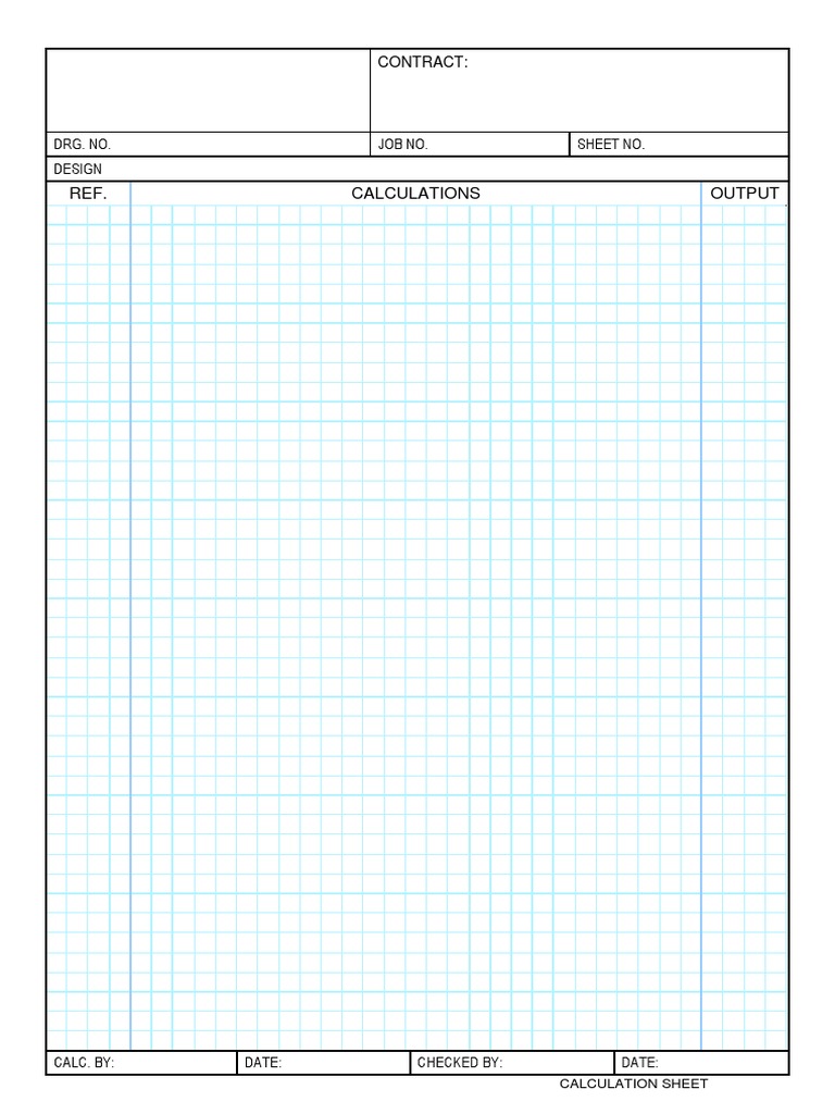 Ref. Calculations Output: Contract | PDF