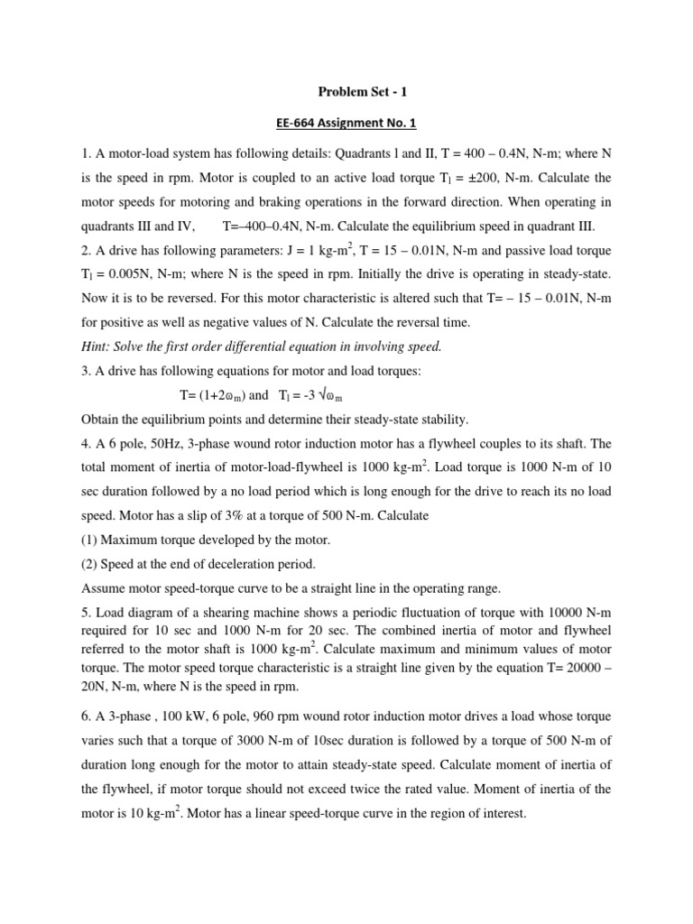 EE664 Prob Set1 | PDF | Rectifier | Electric Motor