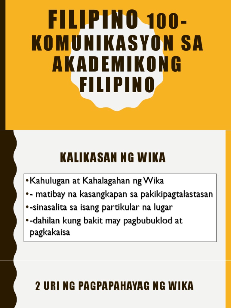 Review Sa Filipino 100. | PDF