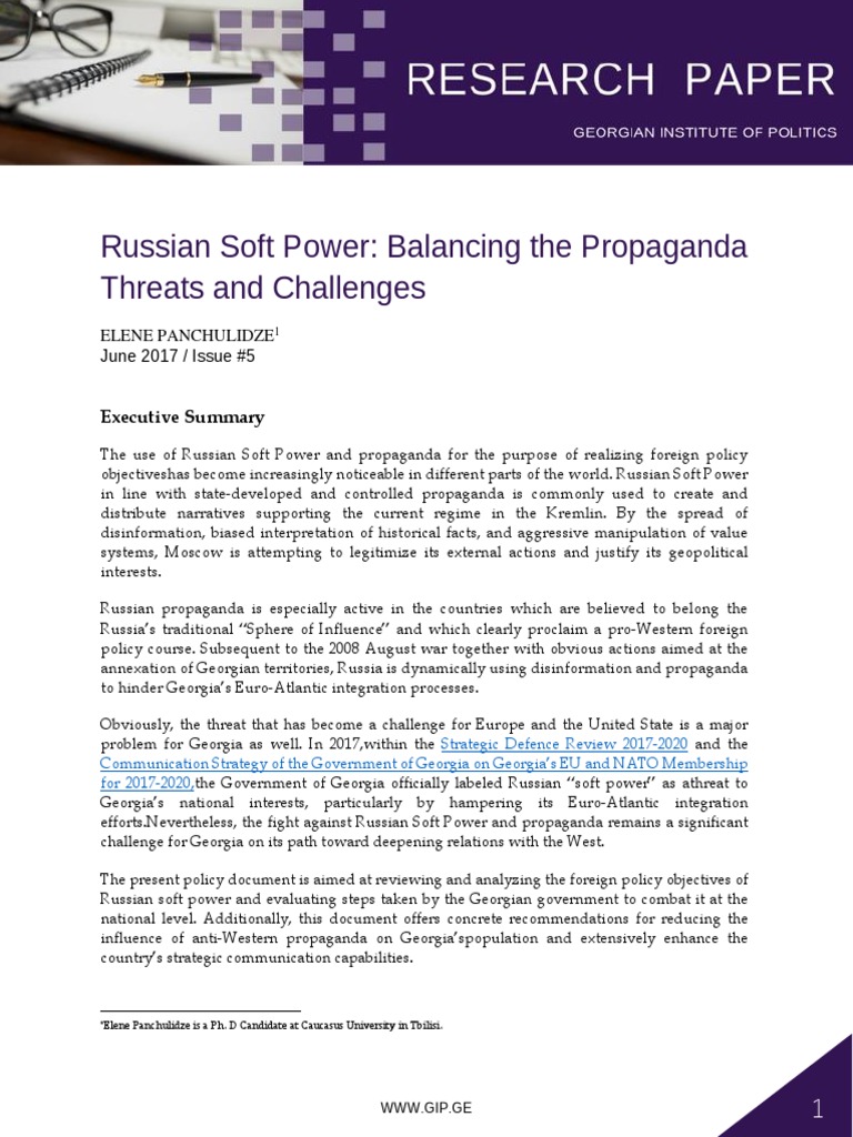 Russian Soft Power: Balancing The Propaganda - Threats and Challenges ...