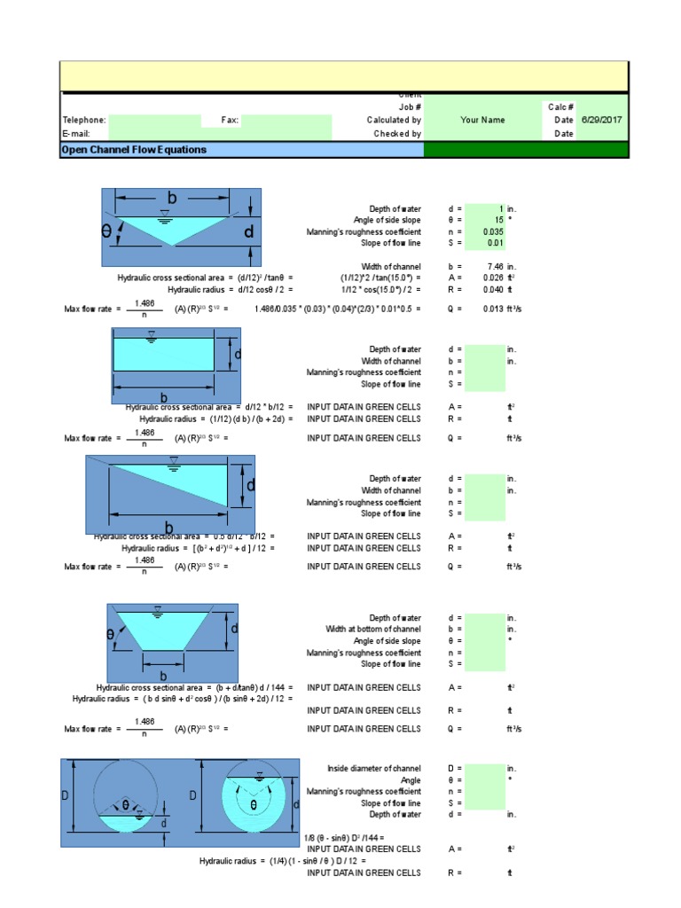 Open Channel Flow | PDF | Slope | Dynamics (Mechanics)