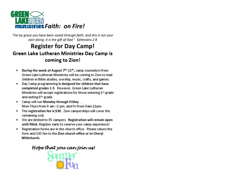 Day Camp 2017 Bulletin Insert | PDF