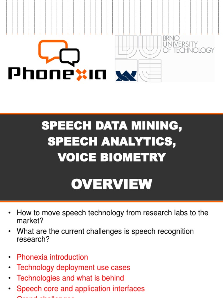 Speech Technologies For Data Mining Voice Analytics and Voice Biometry ...