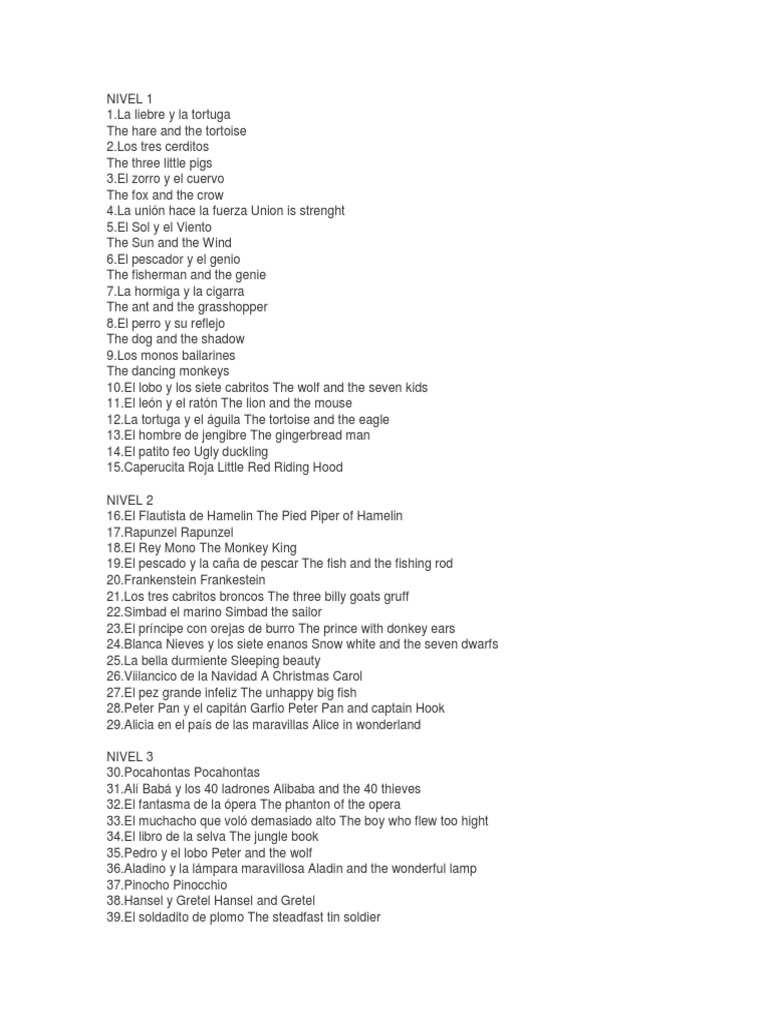 Fabulas Ingles | PDF