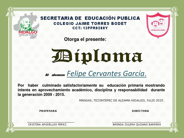 Diplomas Primaria