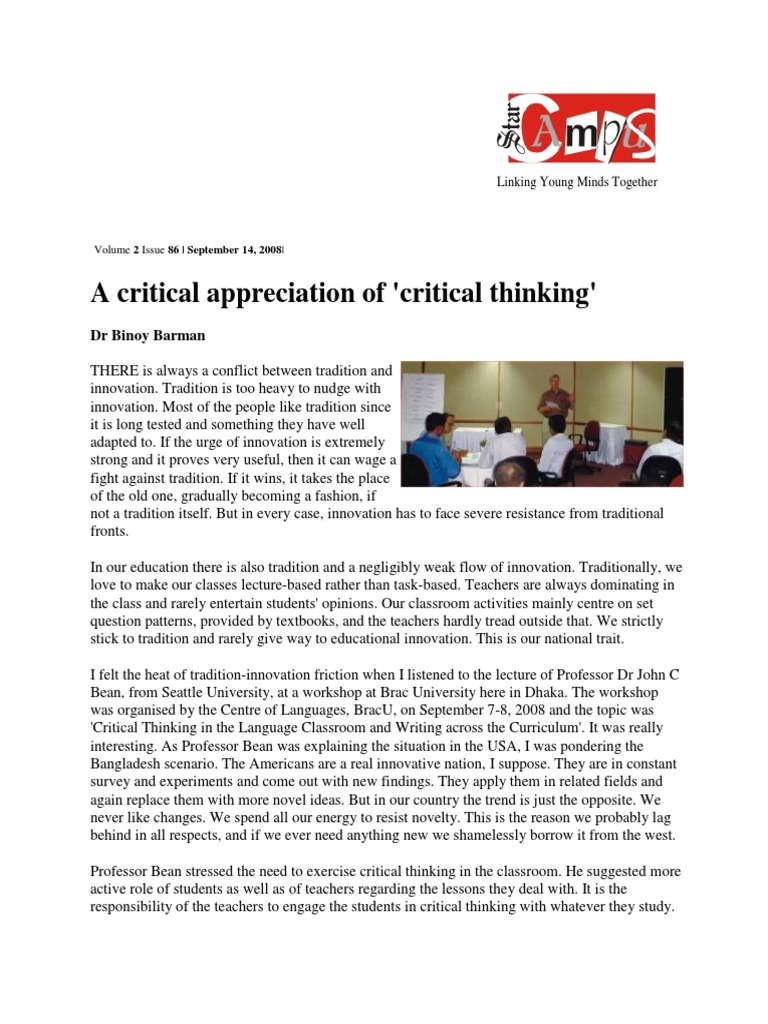 A Critical Appreciation of Critical Thinking | PDF | Frankenstein ...