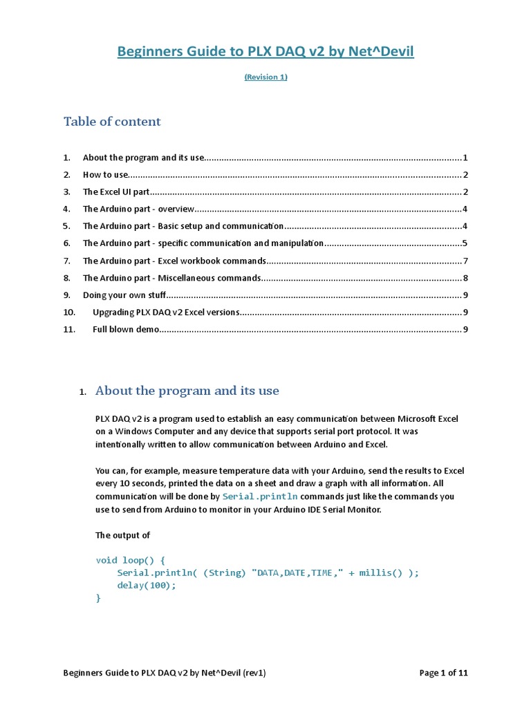 Beginners Guide To PLX DAQ v2 (Rev1) | PDF | Microsoft Excel | String (Computer Science)