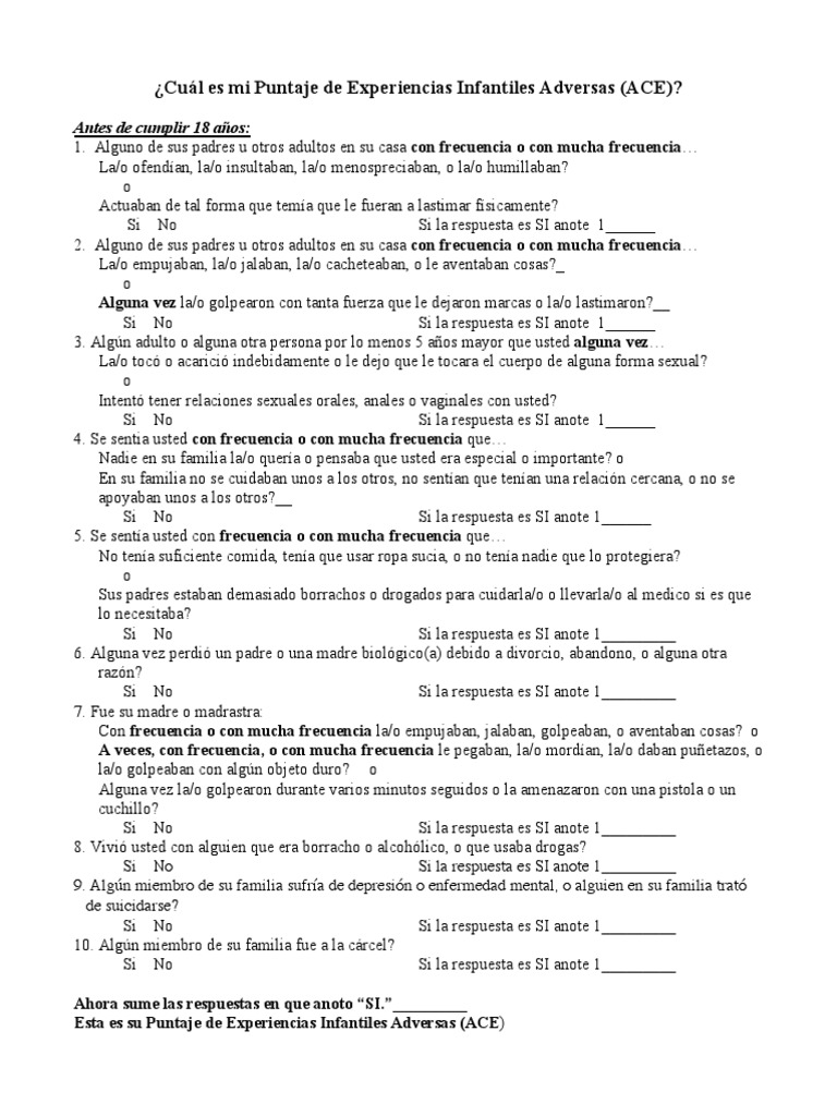 ACE Calculator Spanish.127143748 | PDF | Bienestar | Medicina
