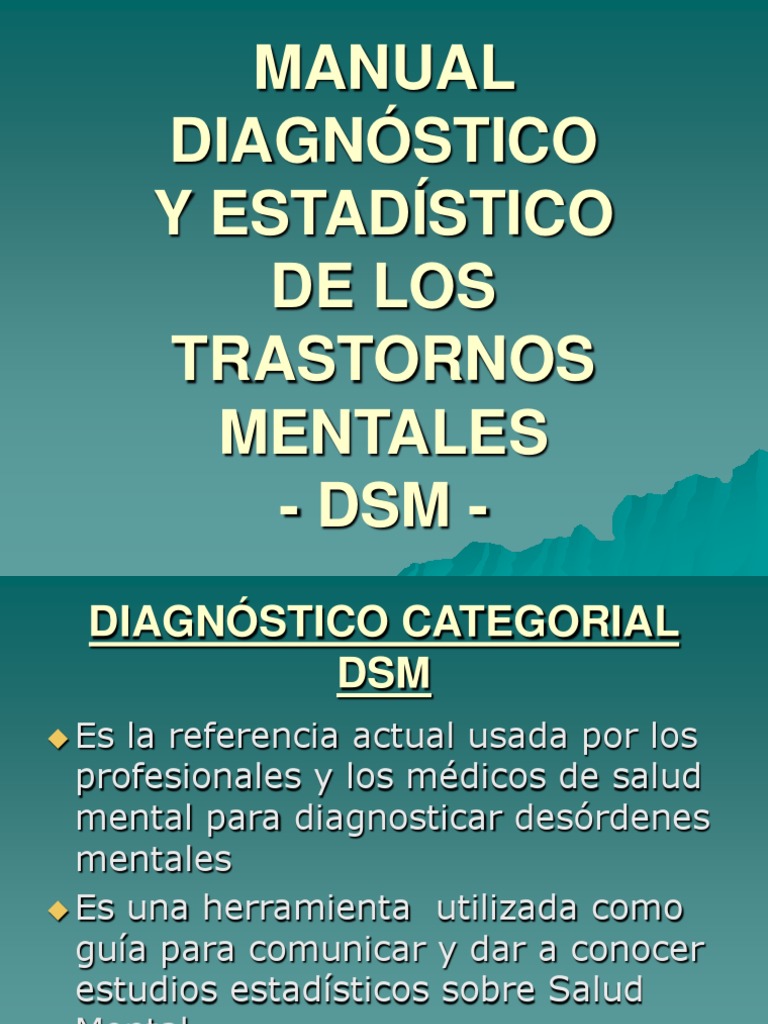 Manual DSM: Diagnóstico y Clasificación | PDF | Manual Diagnóstico y ...