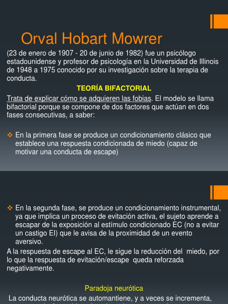 Teoría Bifactorial de Mowrer y Alternativas | PDF | Teoría | Comportamiento