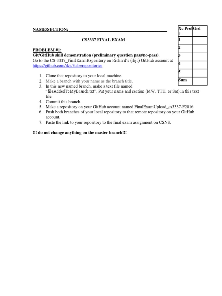 CS3337 Final Exam Git and Software Estimation | PDF | Software ...