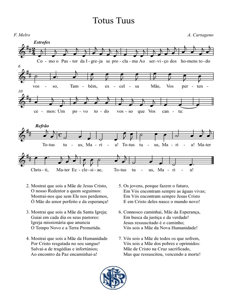 CF006 - Totus Tuus (A. Cartageno) PDF | PDF | Religiões abraâmicas ...
