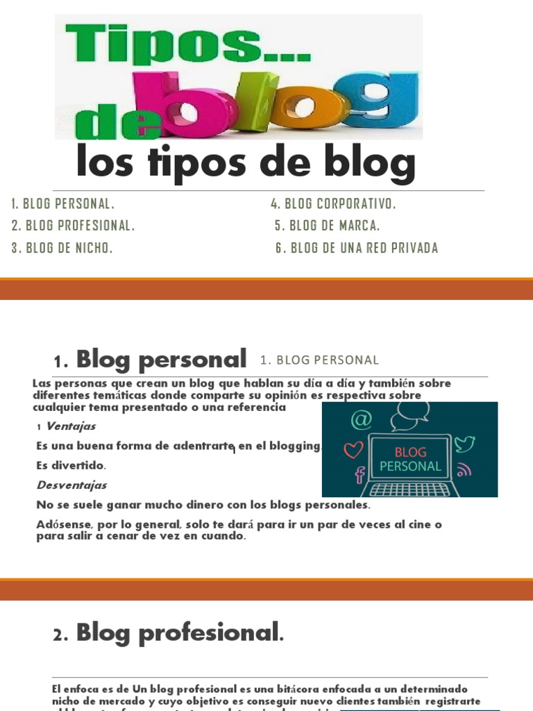 Los Tipos de Blog | Descargar gratis PDF | Blog | ciberespacio