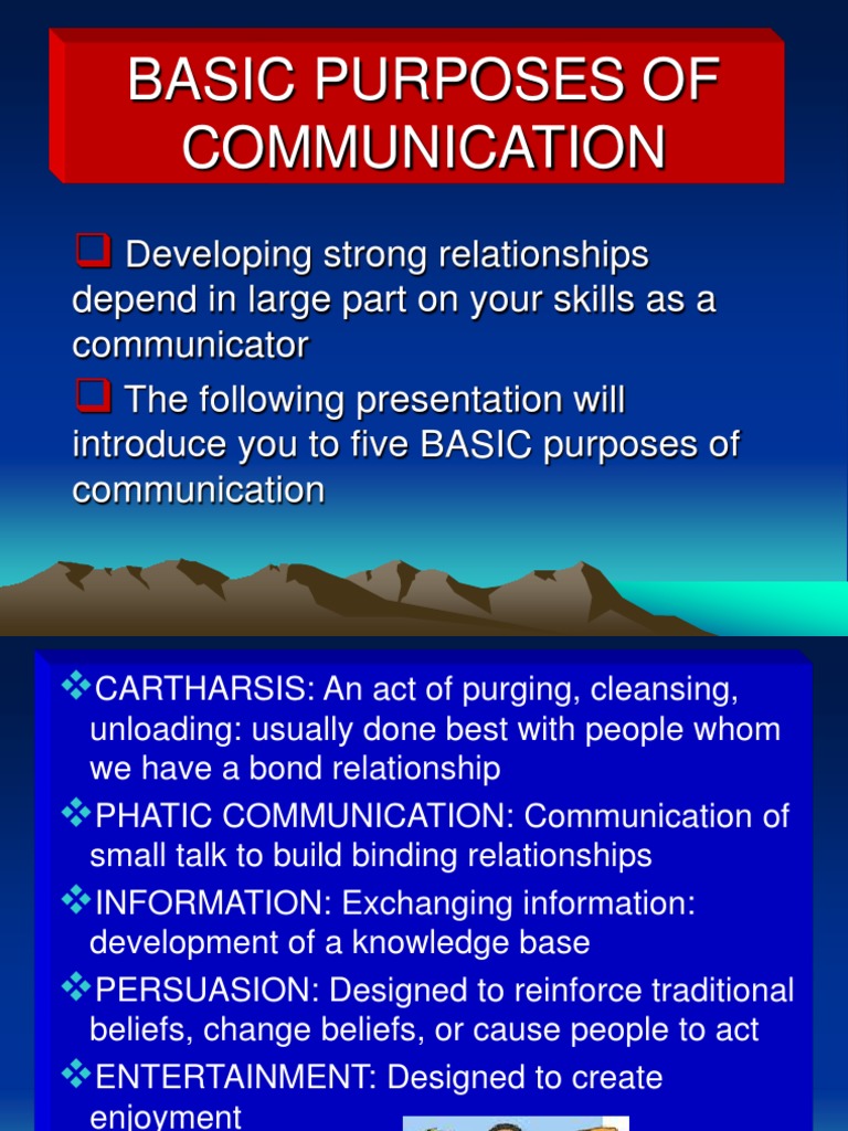Basic Purposes of Communication | PDF
