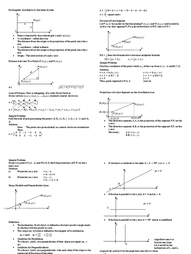 Review Analytic Geometry | PDF | Line (Geometry) | Circle