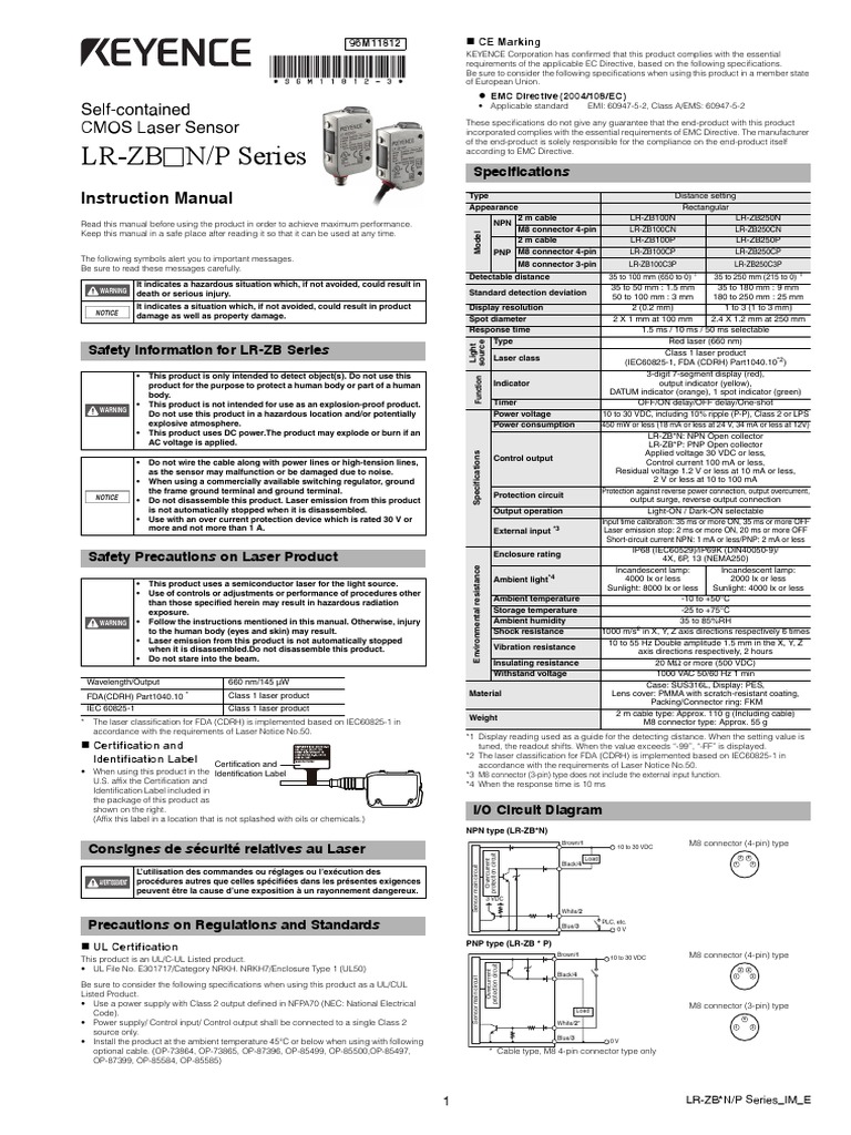 Sensor Laser | PDF | Electrical Connector | Bipolar Junction Transistor