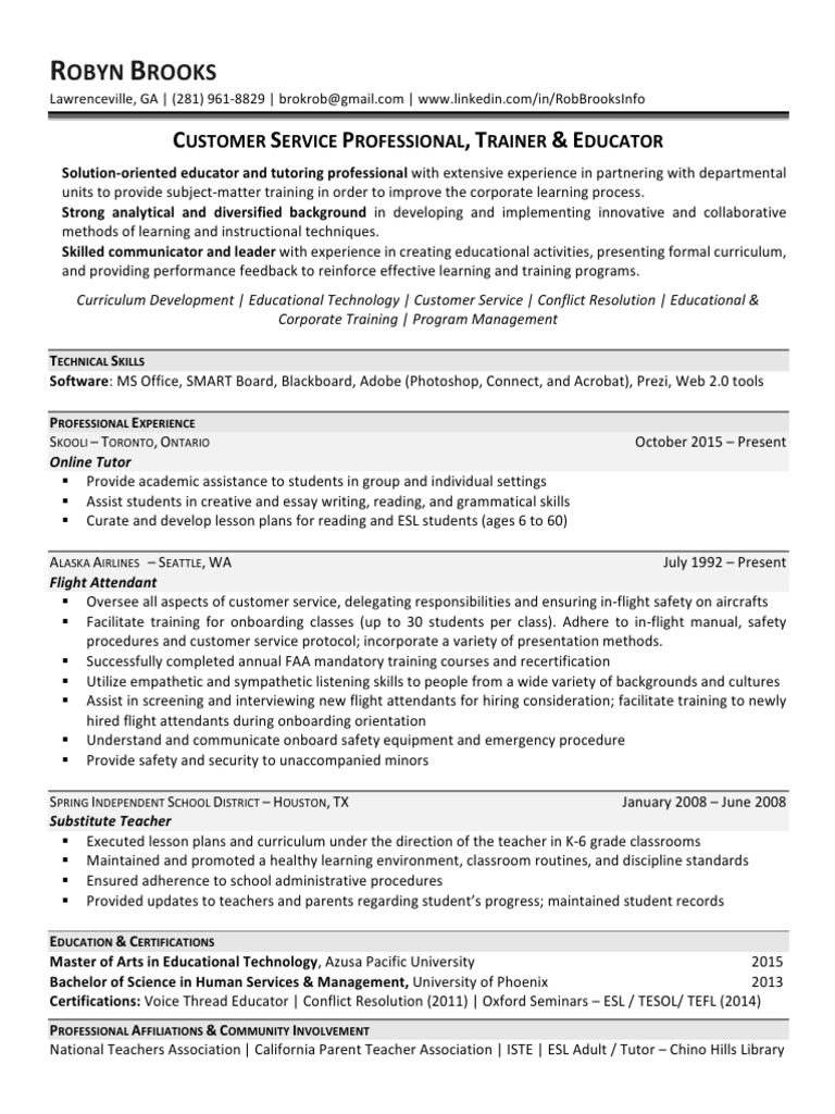 Robyn Brooks Ir Resume v2 | PDF | English As A Second Or Foreign ...