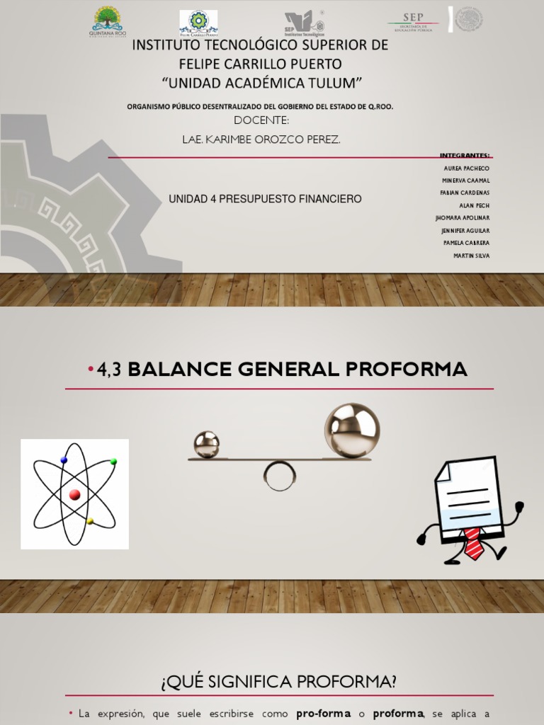 Balance General Proforma: Guía y Ejemplo | PDF | Hoja de balance ...