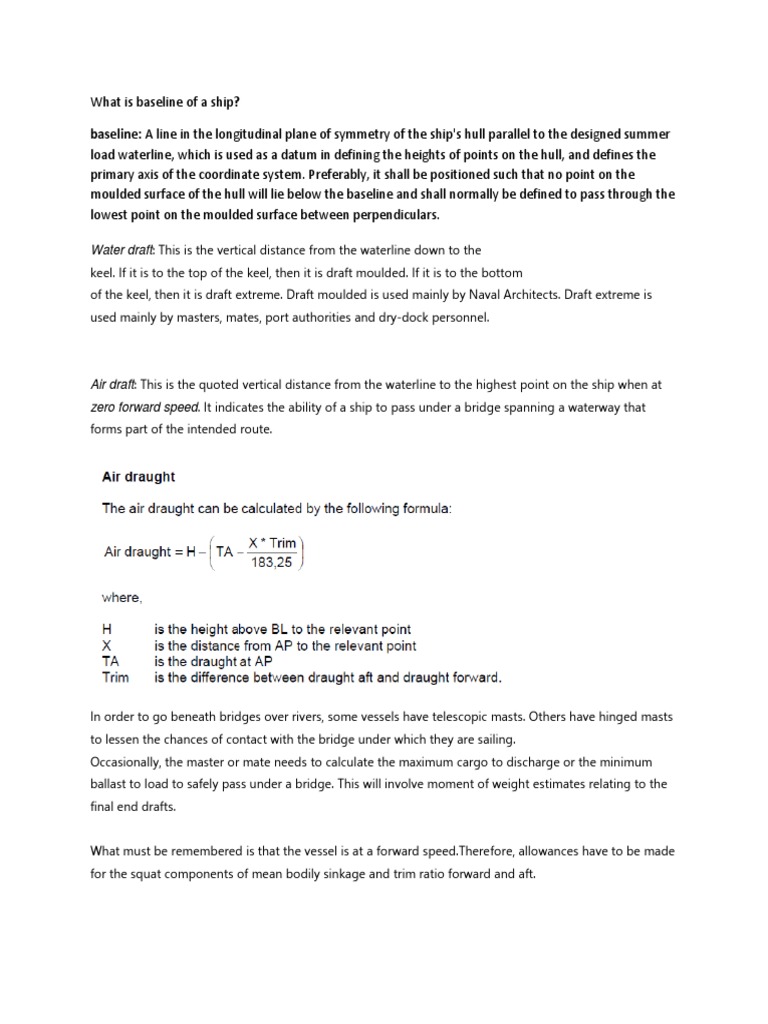 What Is Baseline of A Ship | PDF | Tonnage | Ships