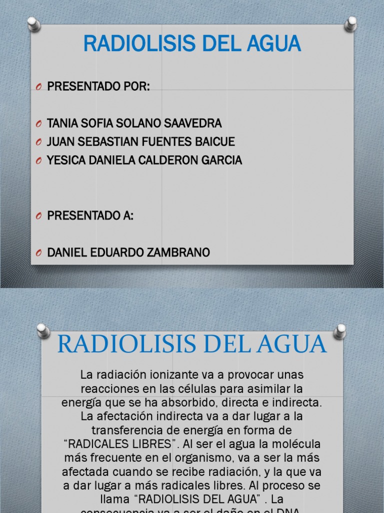 Radiolisis Del Agua (1) | Radical (Química) | Moléculas
