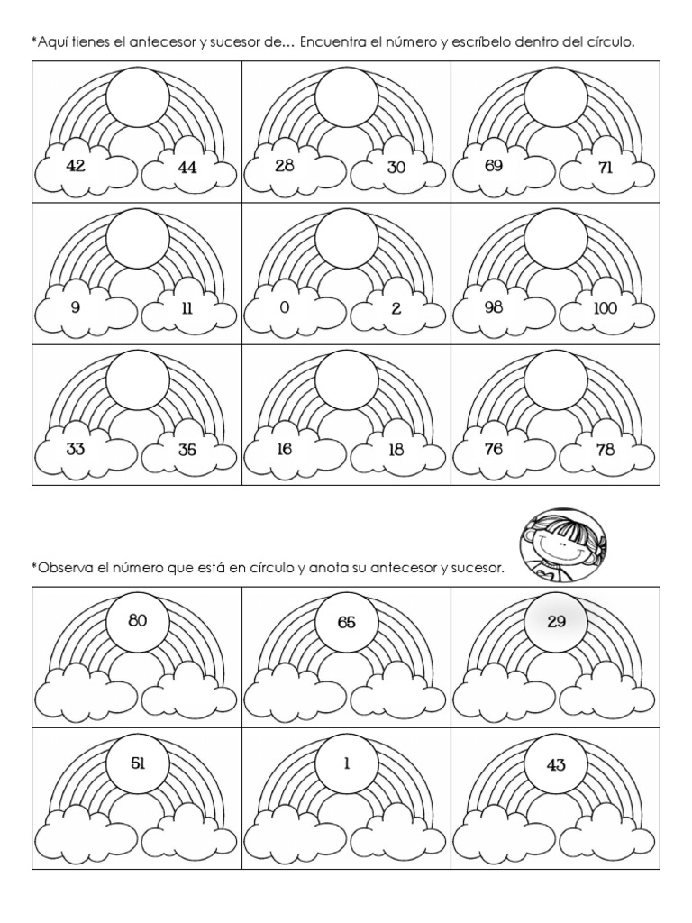 Antecesor y Sucesor para Primer Grado | PDF