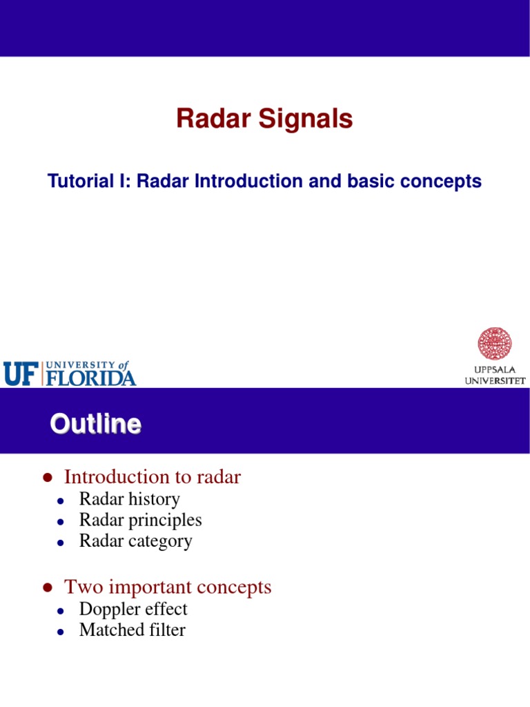 Radar Signals: Tutorial I: Radar Introduction and Basic Concepts | PDF ...