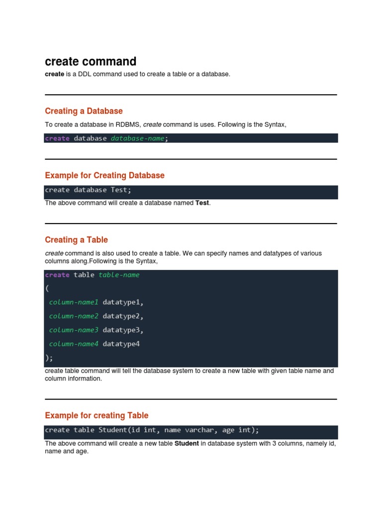 Create Command | PDF
