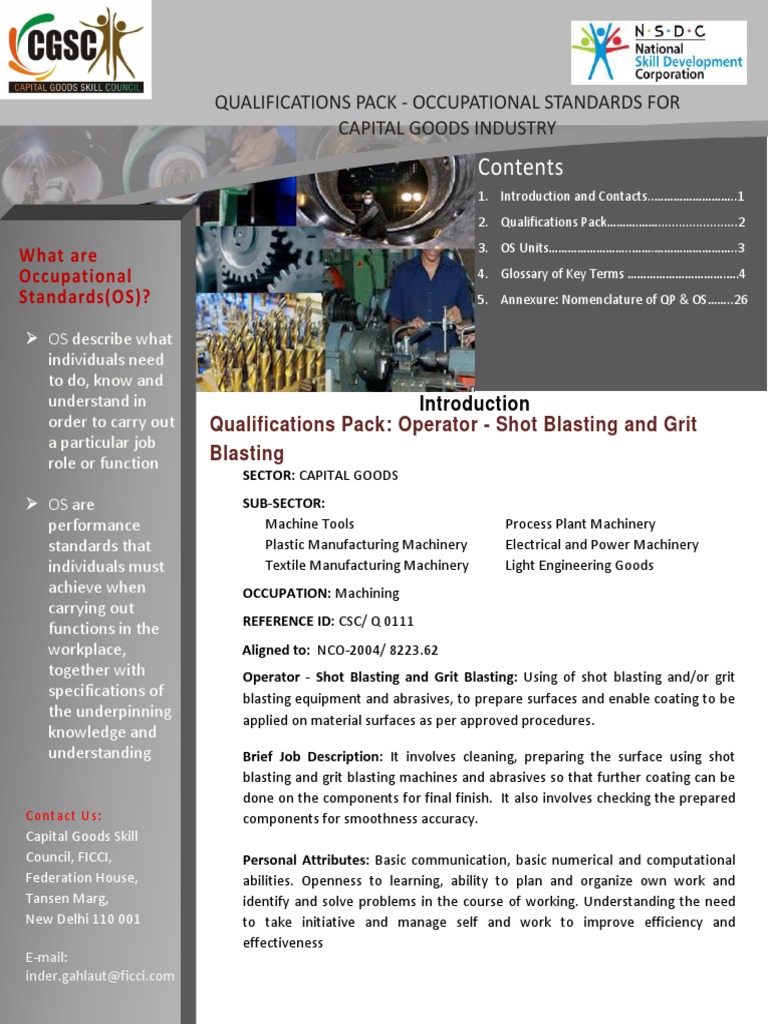 Operator Shot Blasting Grit Blasting | PDF | Personal Protective ...