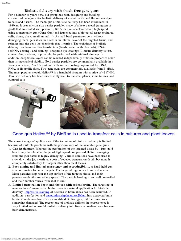 Gene Guns | Organisms | Biochemistry