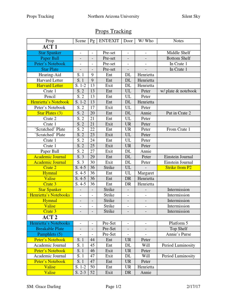 Props Tracking Example | PDF
