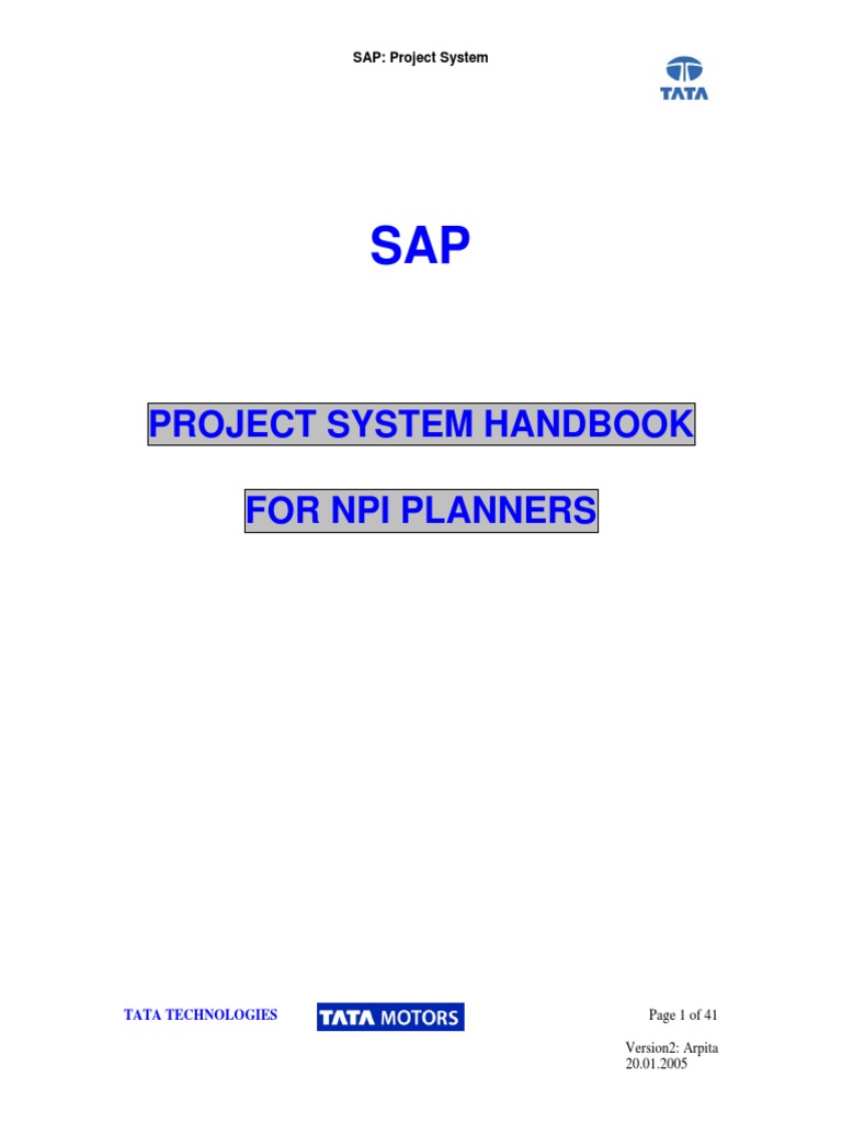 SAP Project System Handbook for NPI | PDF | Manufacturing And ...