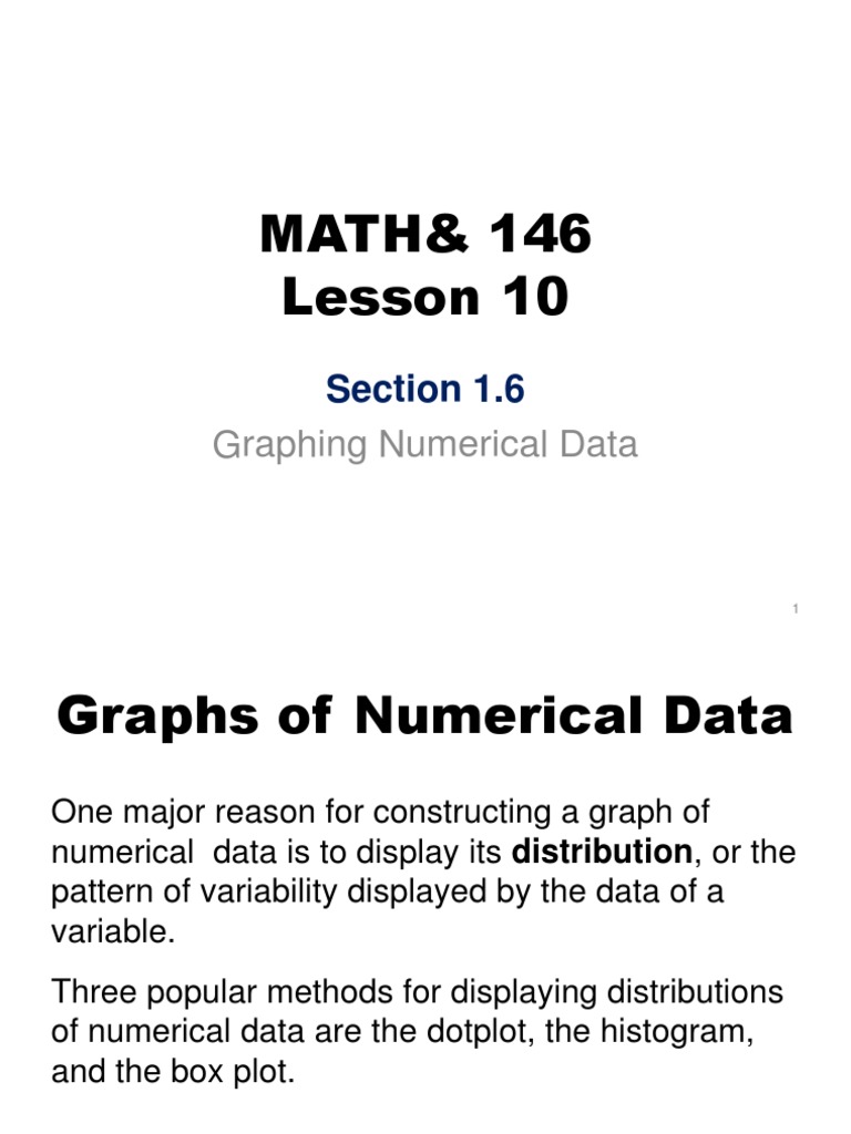 MATH& 146 Lesson 10: Graphing Numerical Data | PDF | Histogram ...