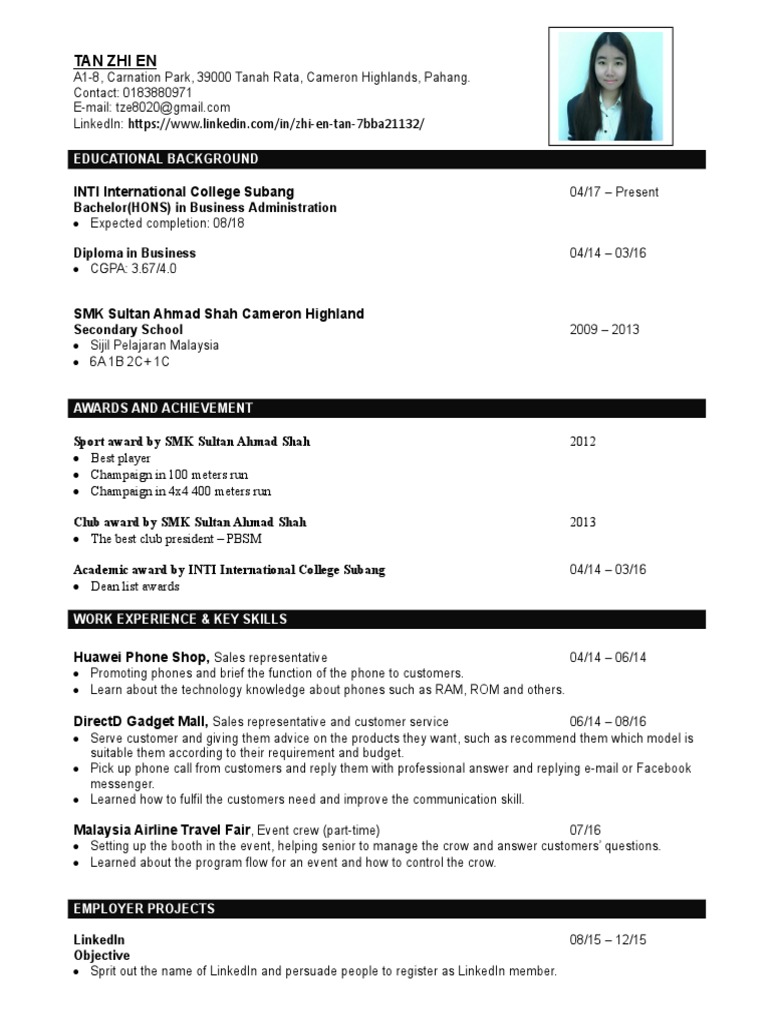 Inti Resume Template 2016 | PDF | Business (General) | Business