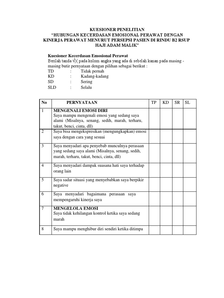 Kuesioner Penelitian | PDF
