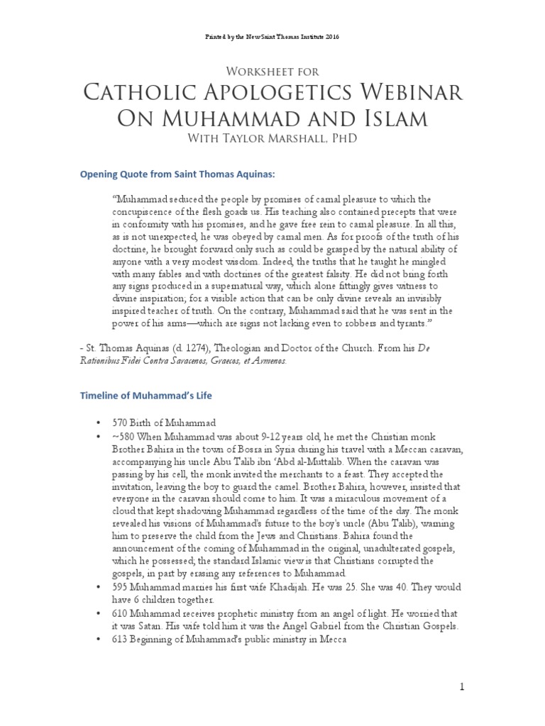 Muhammad and Islam Worksheet in PDF | PDF | Muhammad | Israel