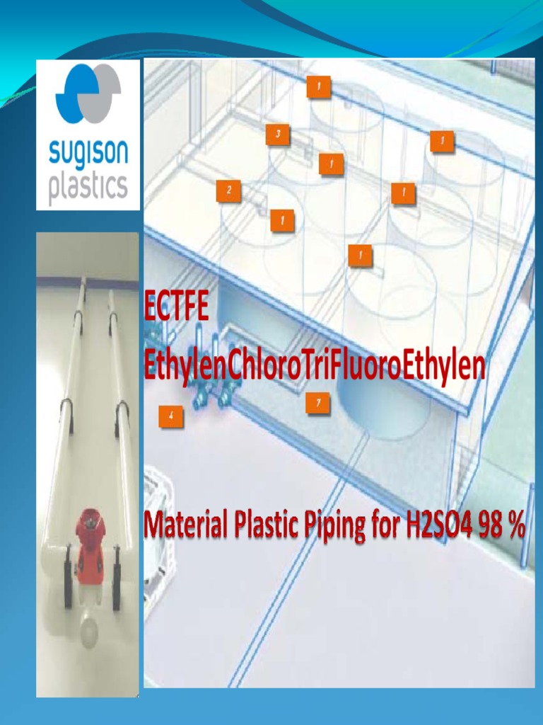ECTFE Material Plastic Piping For H2SO4 98 | PDF | Sulfuric Acid | Sulfur