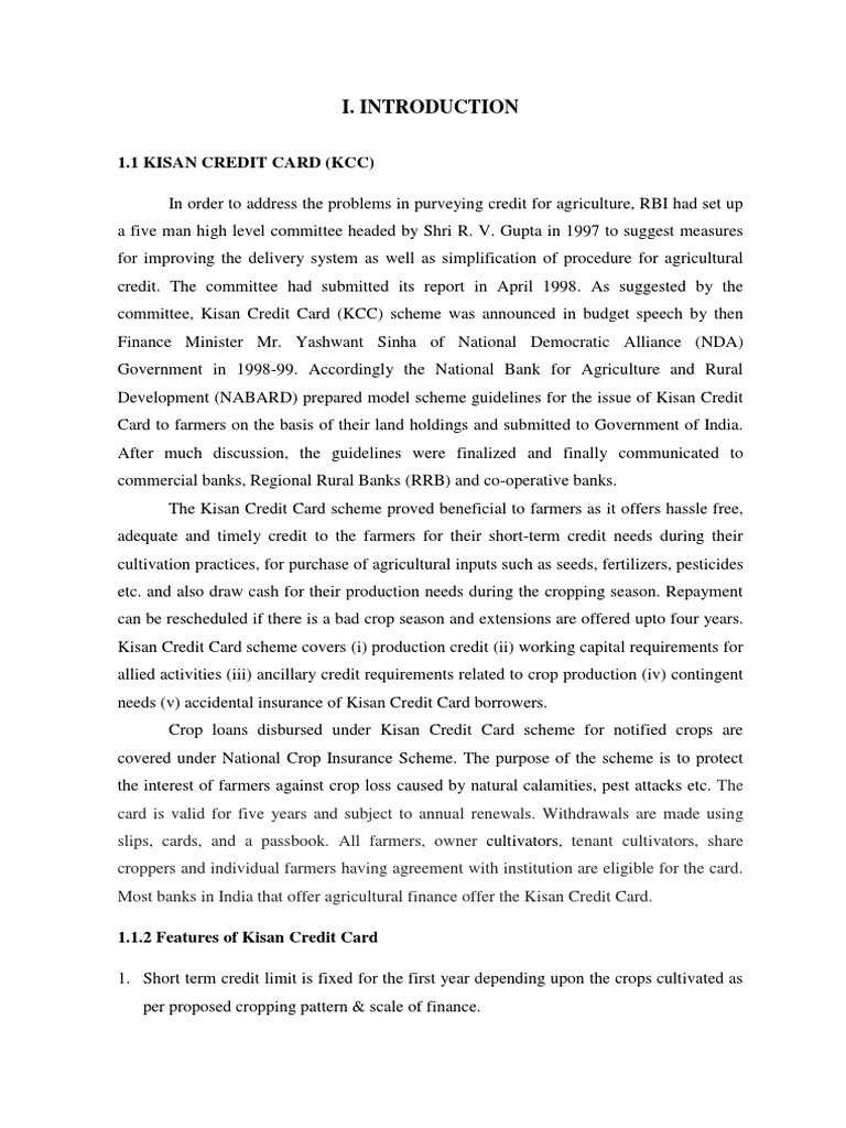 1) KCC Introduction | Download Free PDF | Credit (Finance) | Interest