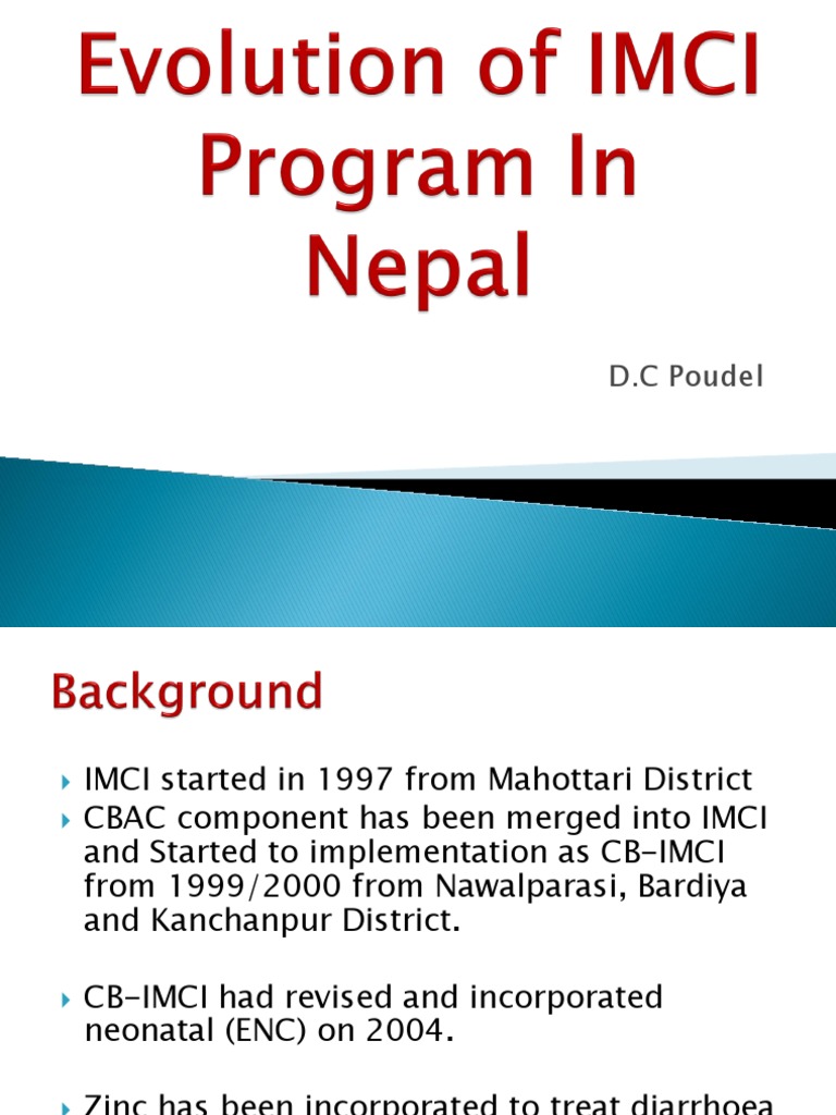 Evolution of IMCI Program in Nepal | PDF | Health Economics | Human ...